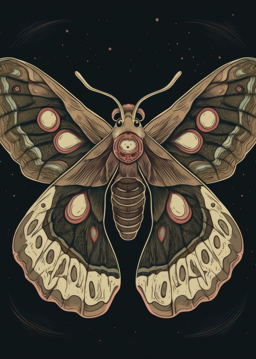 'Vector Moth' Poster, picture, metal print, paint by Wolf Design ...