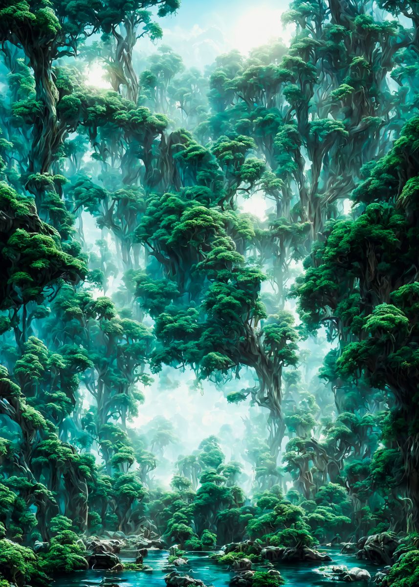 'Lake of Life' Poster, picture, metal print, paint by Diego The ...