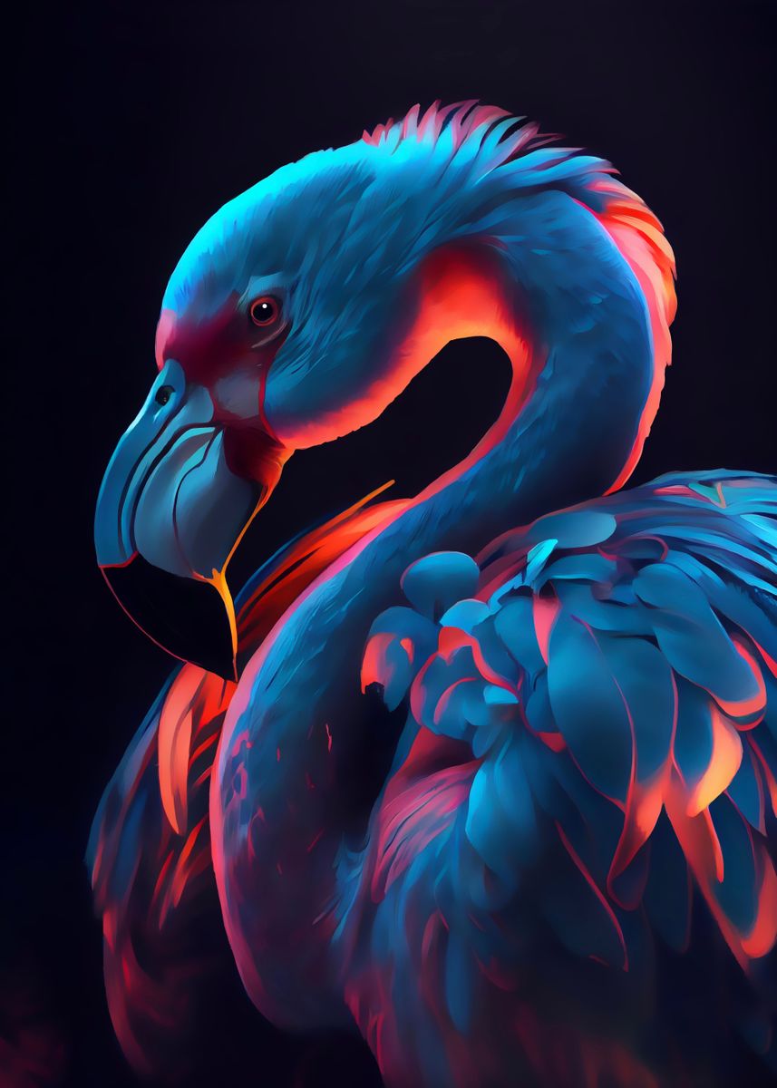 'Neon flamingo' Poster by Liviu Aileni | Displate