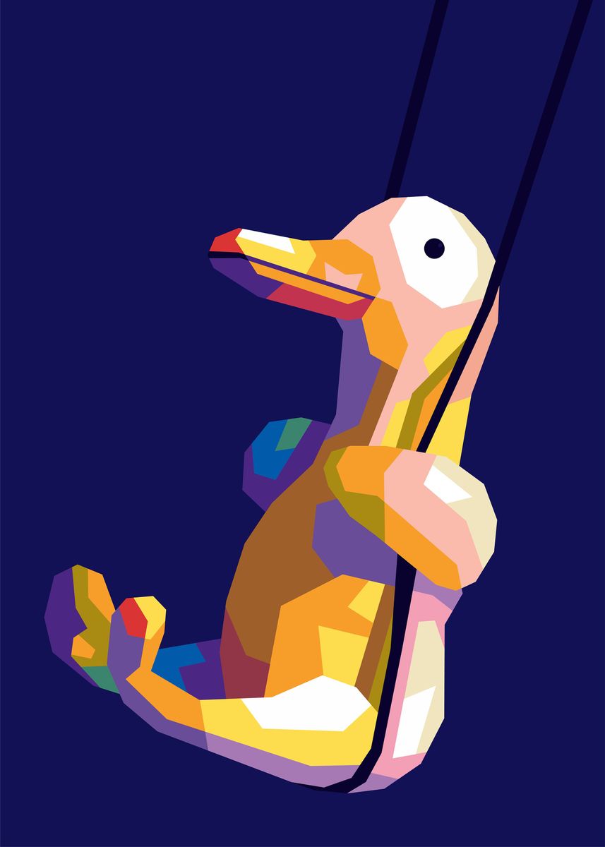 'SWINGING DUCKLING MEME' Poster, picture, metal print, paint by ...