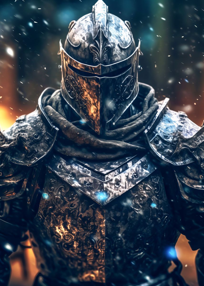 'Mysterious knight' Poster, picture, metal print, paint by Karolina ...