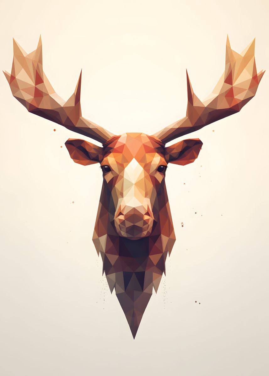 'Moose' Poster, picture, metal print, paint by GoodLifeImages | Displate