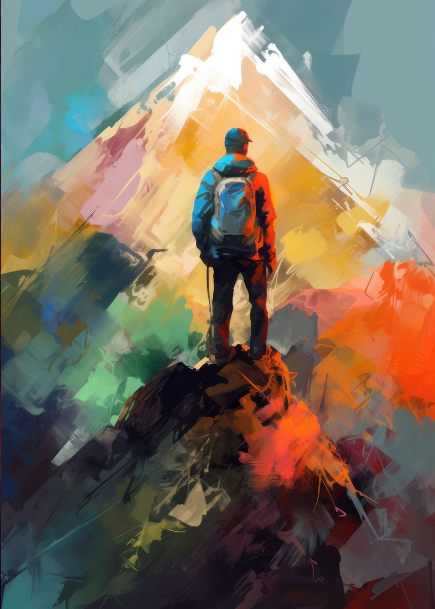 'Mountain Man' Poster, picture, metal print, paint by Timmphy | Displate