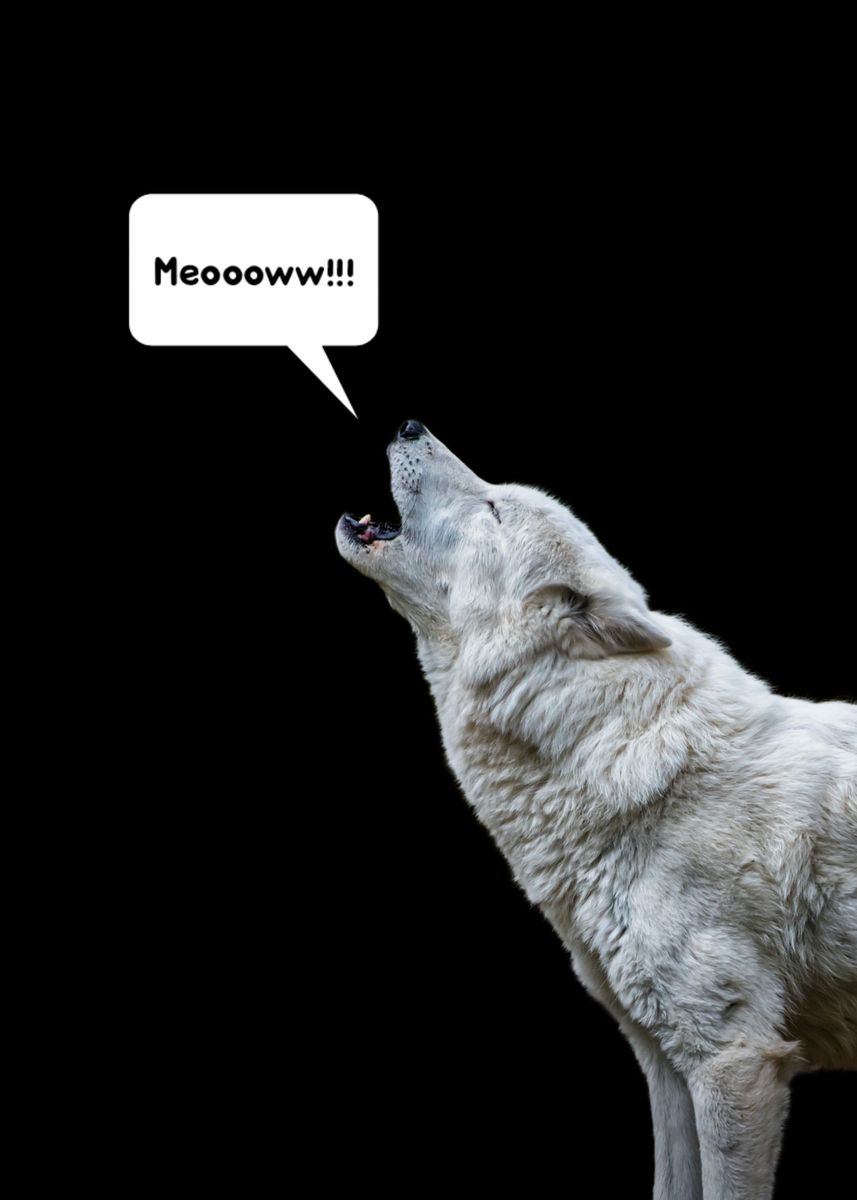 'Funny Wolf' Poster, picture, metal print, paint by Batrisyia Rania ...