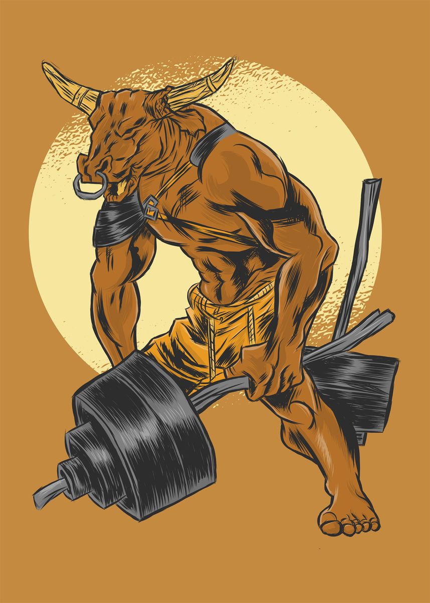 'Heavy Bull Gym' Poster by Dia Creative | Displate