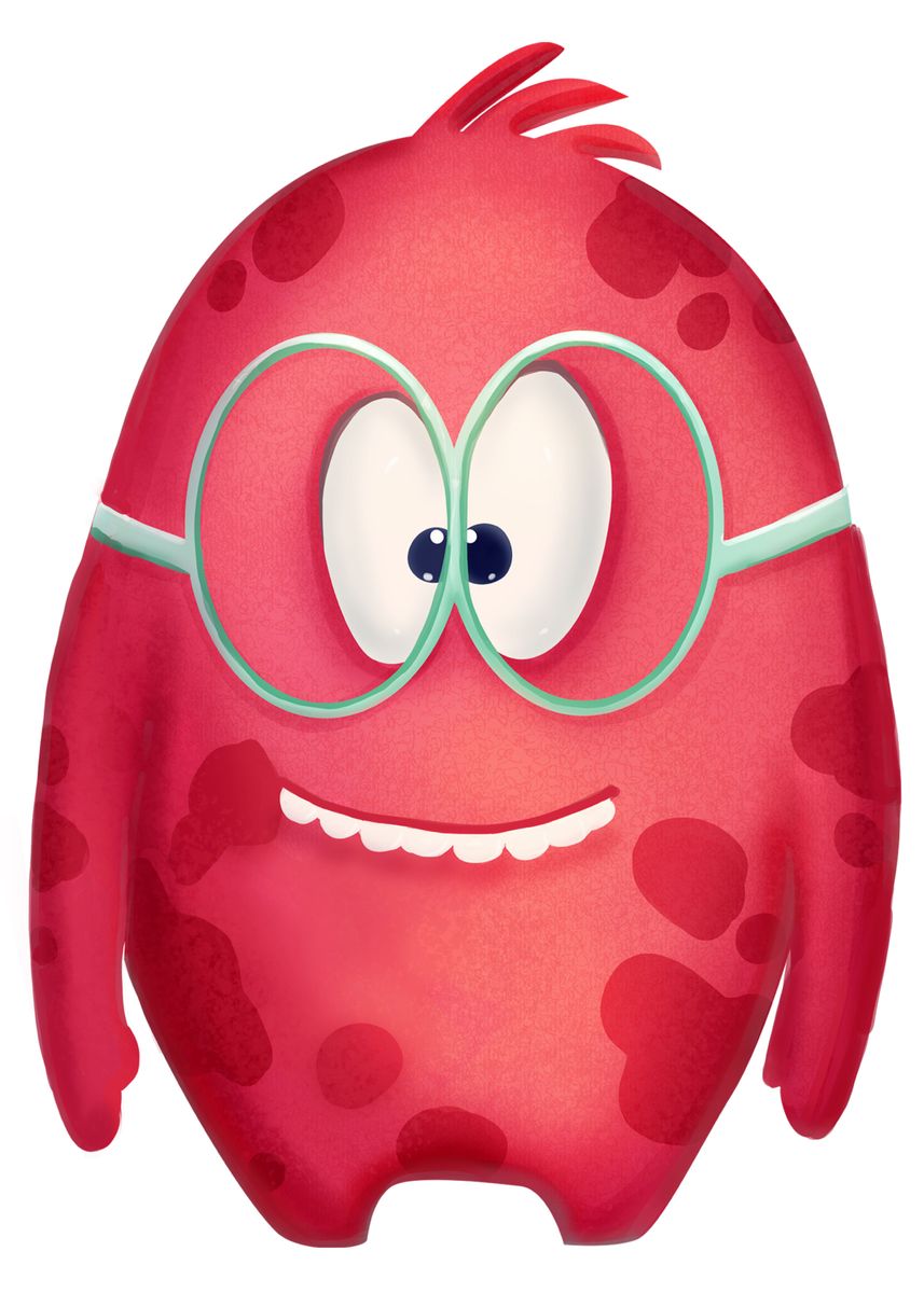 'Cute Red Monster ' Poster, picture, metal print, paint by NIZAM KHAN ...