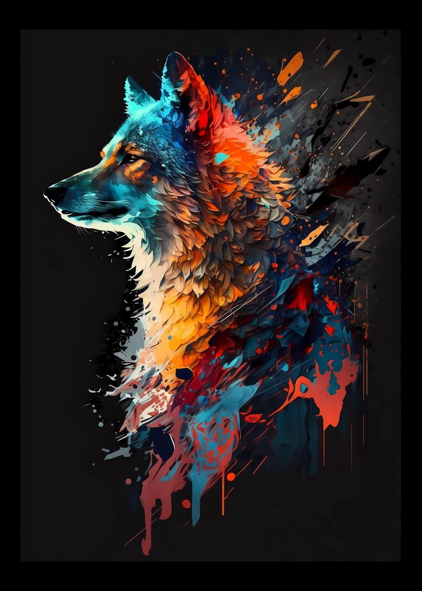 'Wolf Steampunk' Poster, picture, metal print, paint by Hexor | Displate