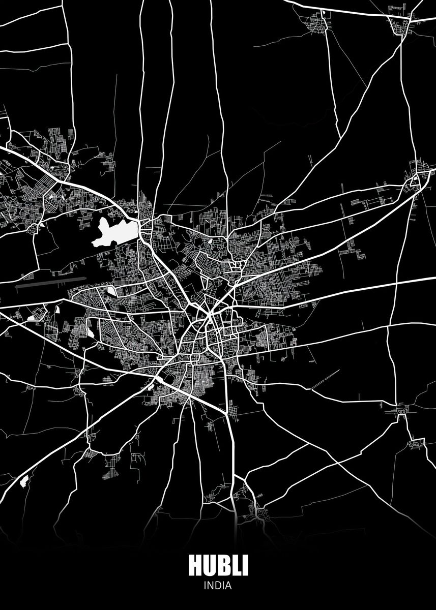 'Hubli India Map' Poster, picture, metal print, paint by Zake Yonkou ...