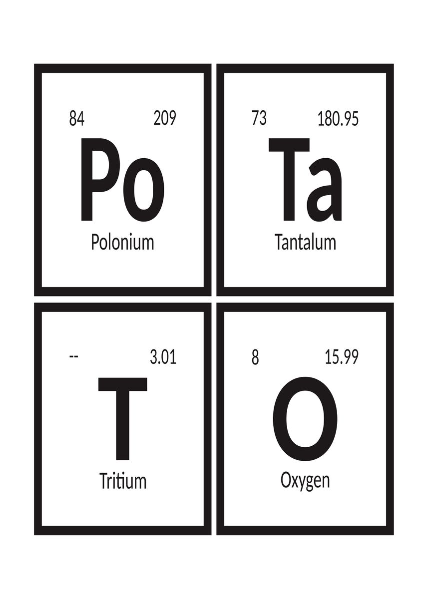 'Potato Periodic Table ' Poster, picture, metal print, paint by Maozva ...