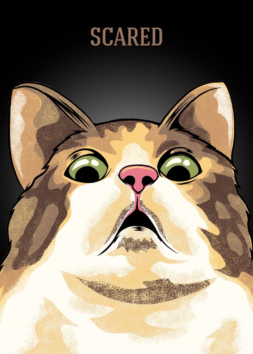 'FUNNY CAT MEME' Poster, picture, metal print, paint by Adam Project ...