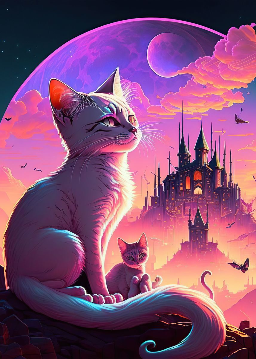 'Landscape Cat' Poster by Siobhan Lamb | Displate