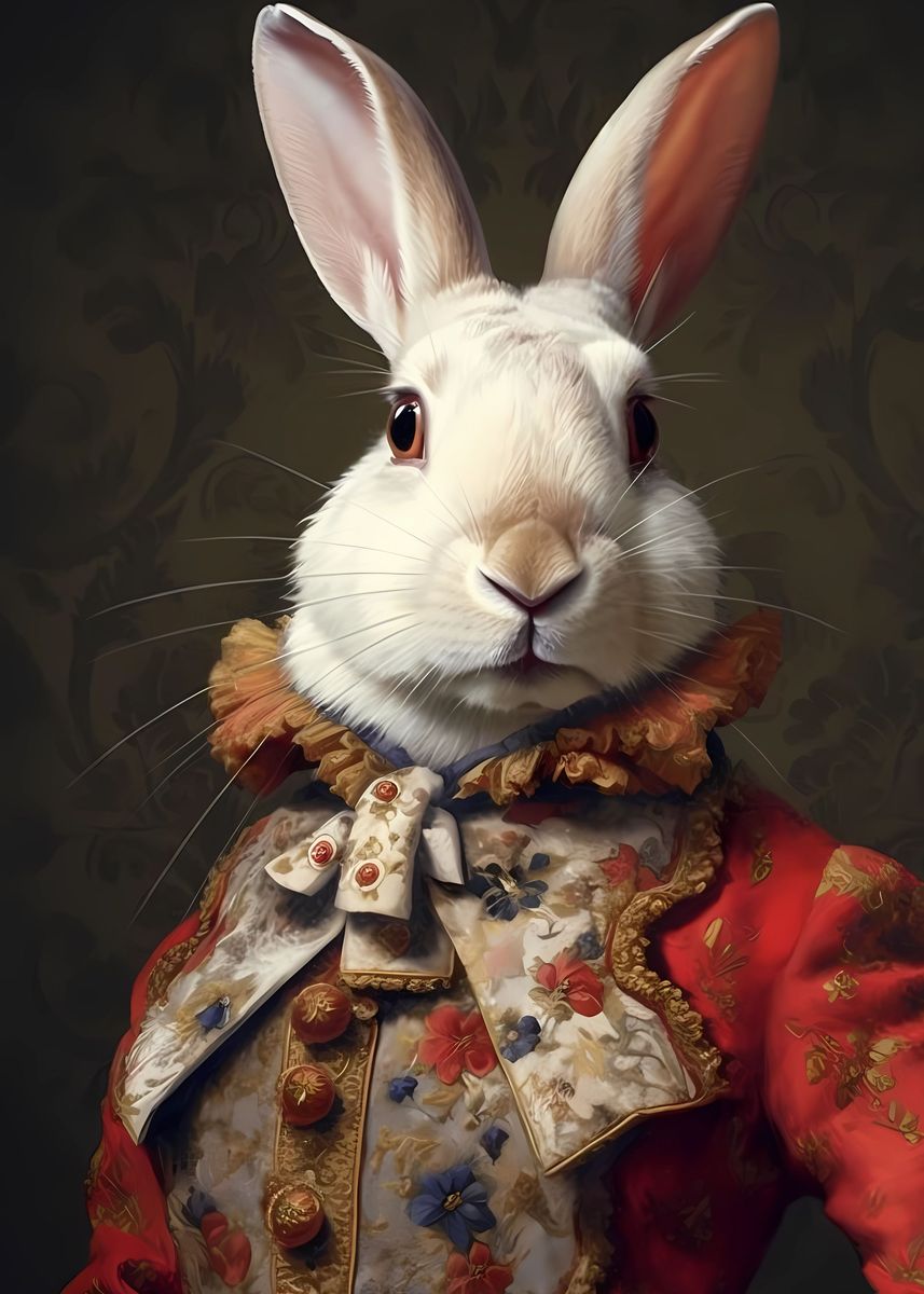 'Rabbit Royal' Poster, picture, metal print, paint by DecoyDesign ...