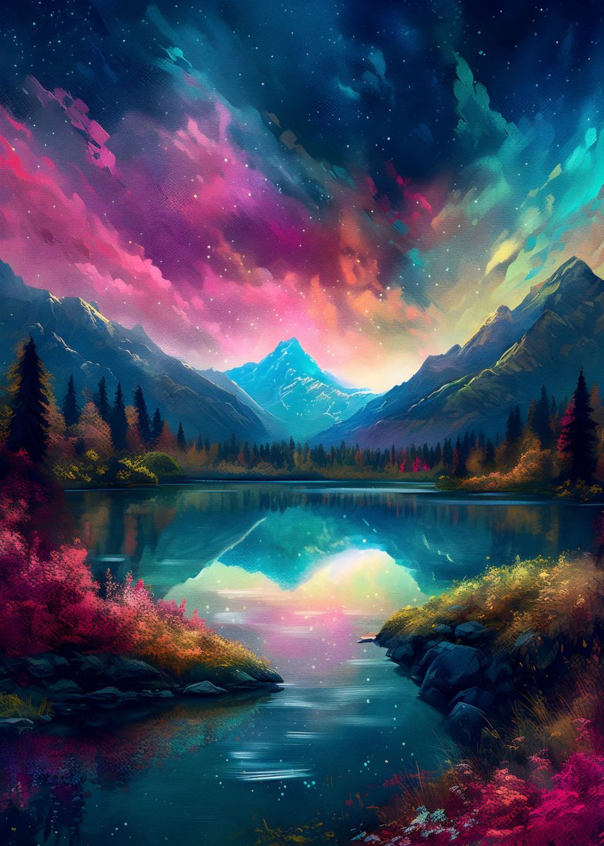 'Colorful painting 1' Poster by Digital Artist | Displate