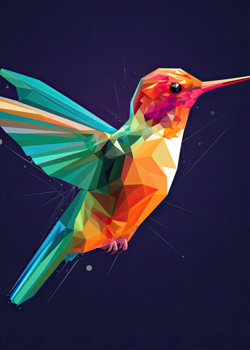 'Vector Hummingbird' Poster, picture, metal print, paint by Wolf Design ...