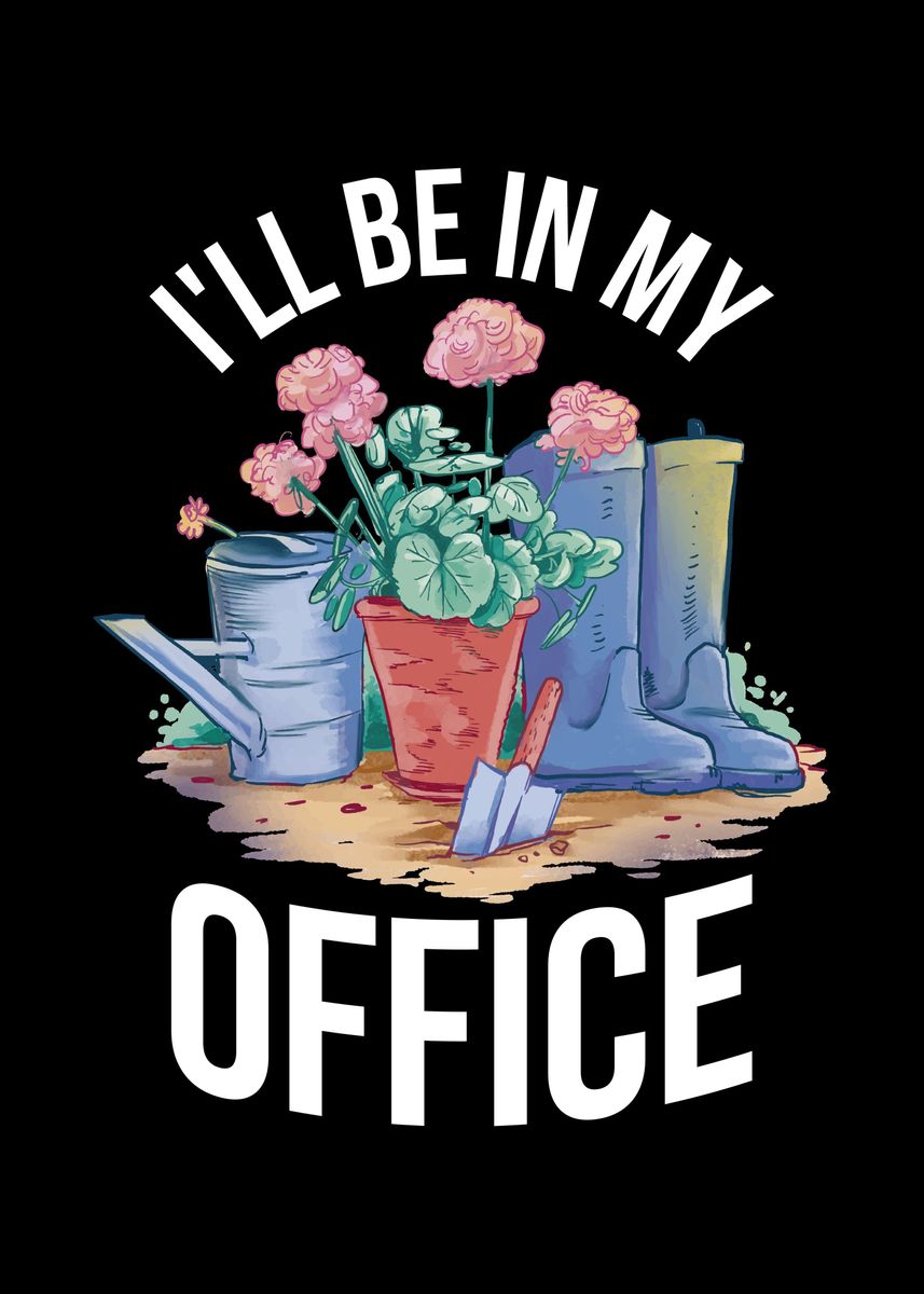 'Office Garden' Poster, picture, metal print, paint by CatRobot | Displate