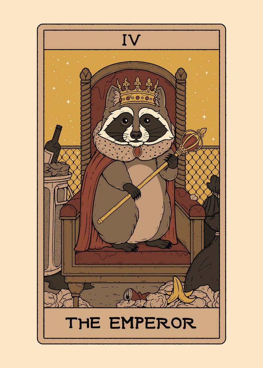 'The Emperor Raccoon' Poster, picture, metal print, paint by Thiago ...