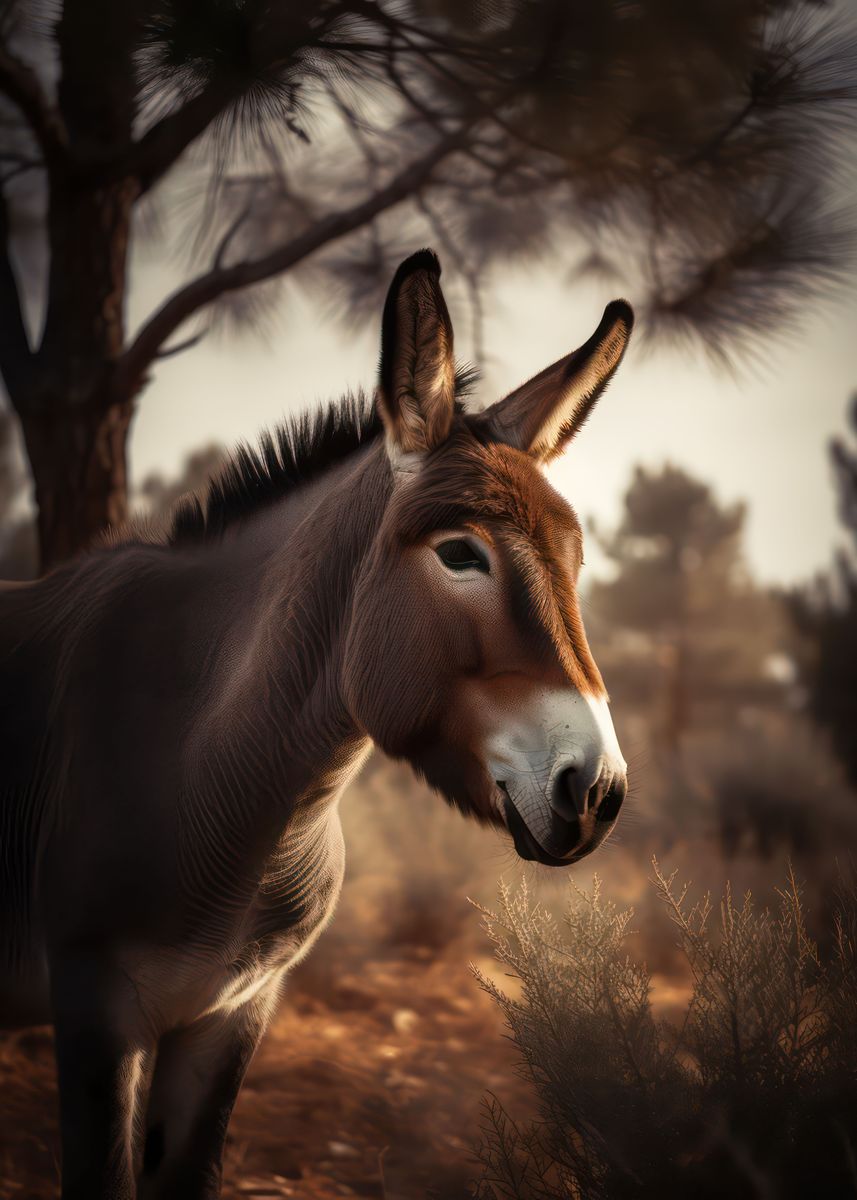 'Charming donkey' Poster, picture, metal print, paint by Zooscape ...