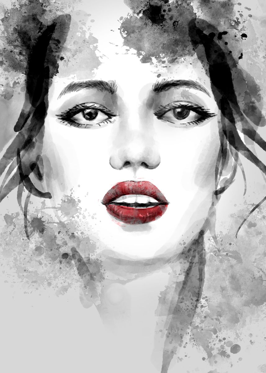 'Watercolor Woman Portrait' Poster by Erika Kaisersot | Displate