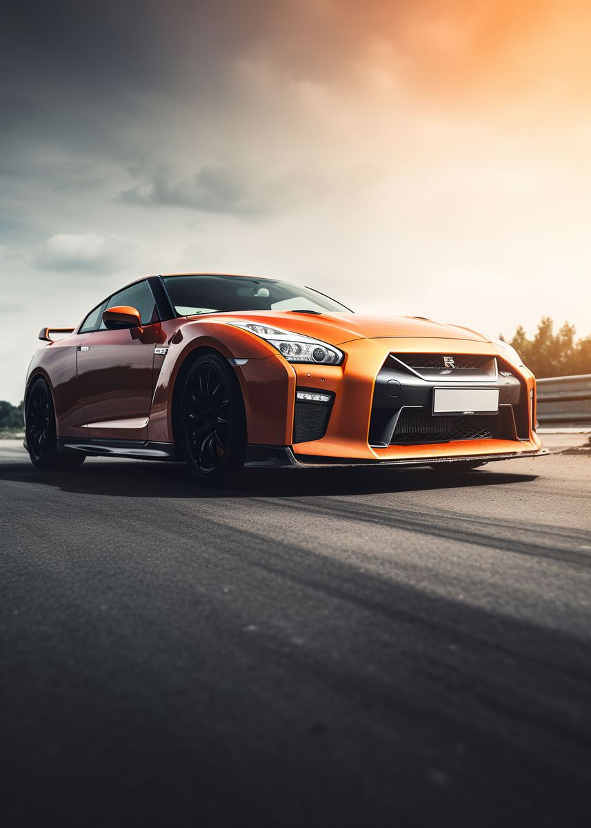 'Nissan GTR' Poster, picture, metal print, paint by MaluBobo | Displate