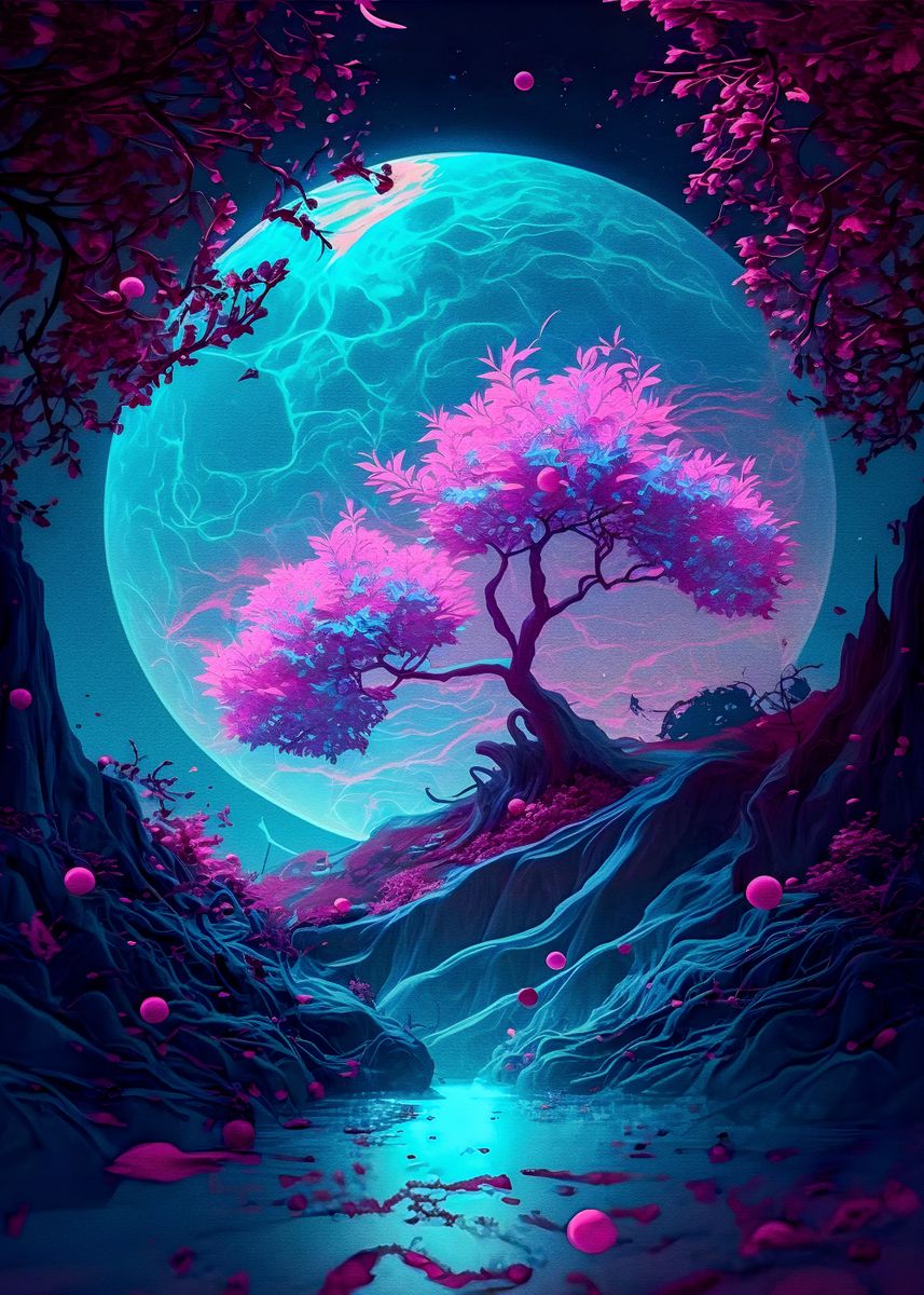 'mystical tree 12' Poster, picture, metal print, paint by Horace Laura ...