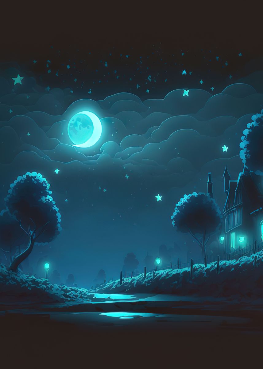 'Beautiful night sky ' Poster, picture, metal print, paint by ...