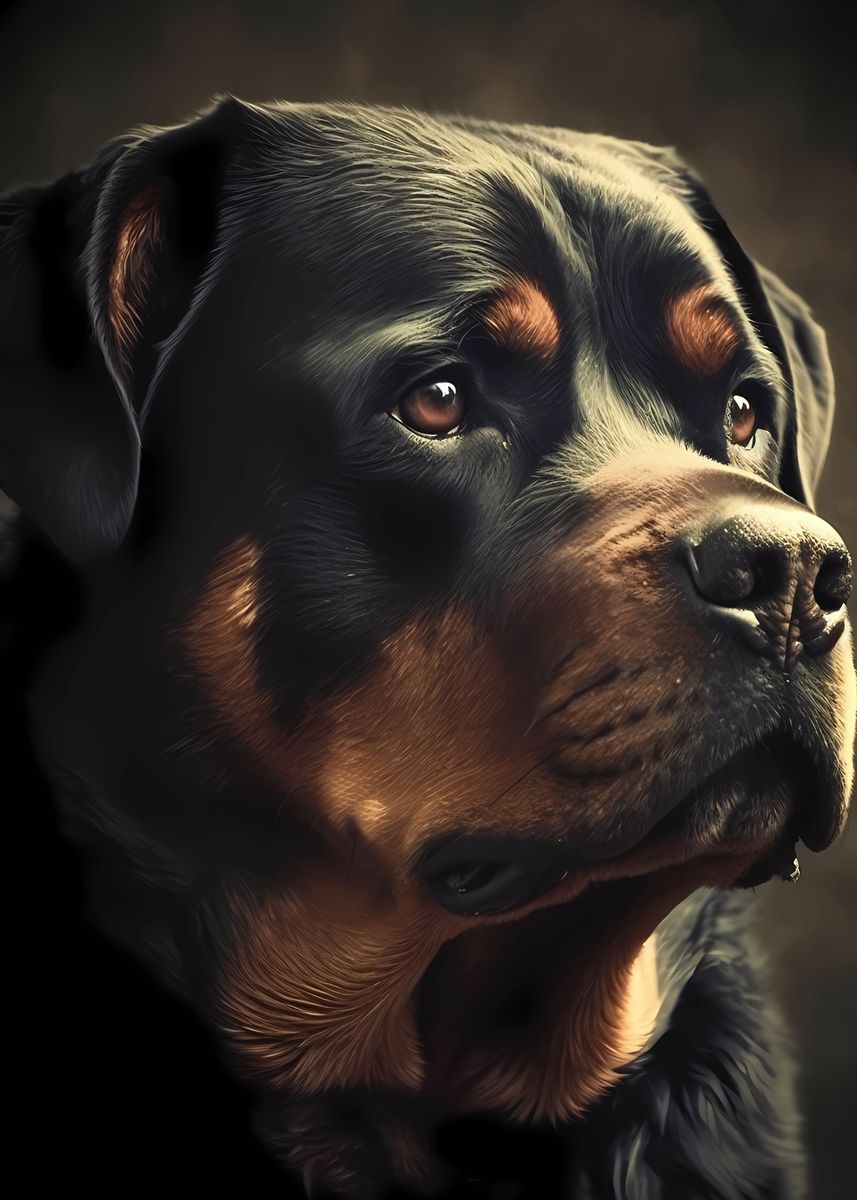 'Rottweiler Dog' Poster, picture, metal print, paint by DecoyDesign ...