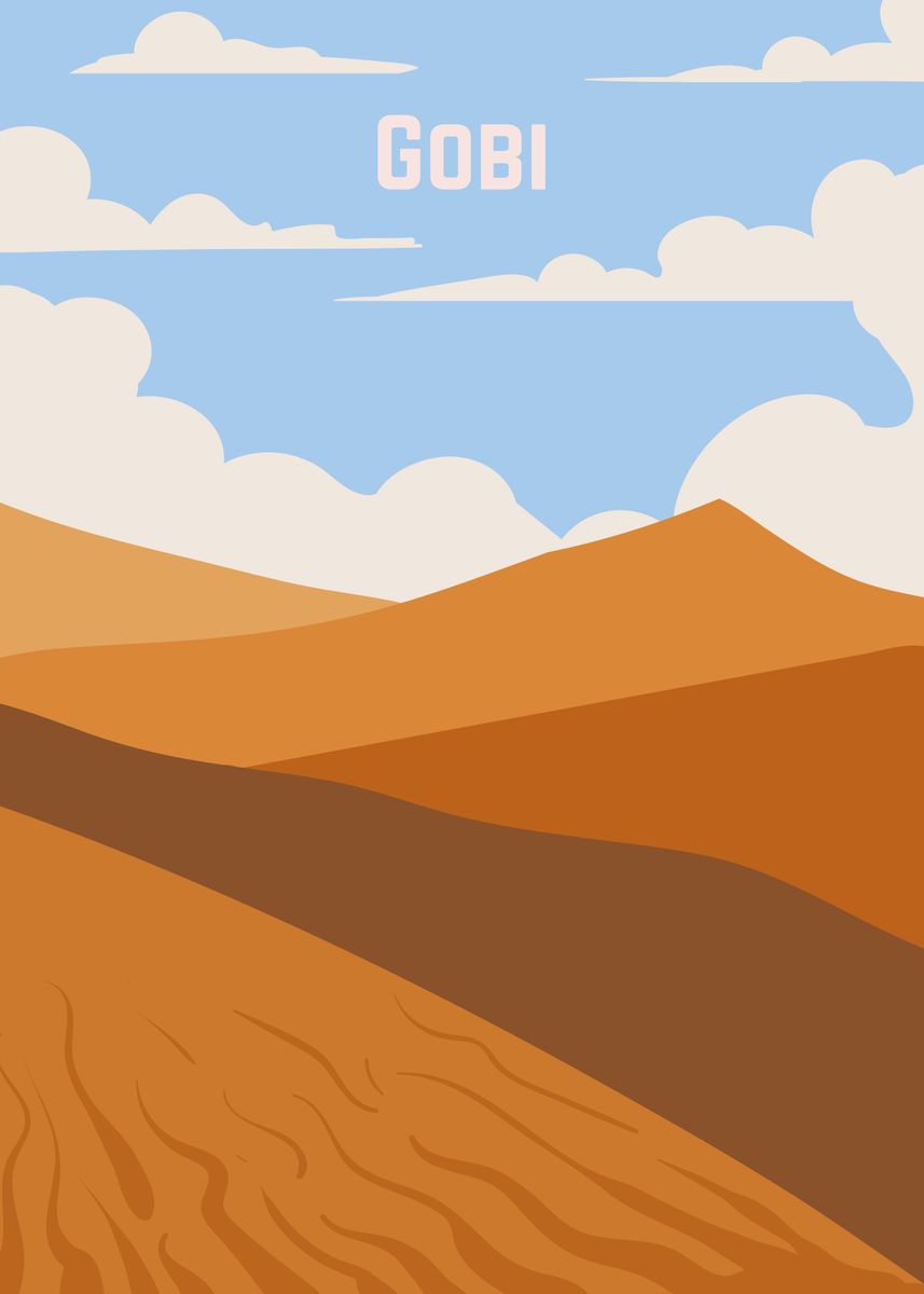'Gobi' Poster, picture, metal print, paint by Le Thi Thu Hien | Displate