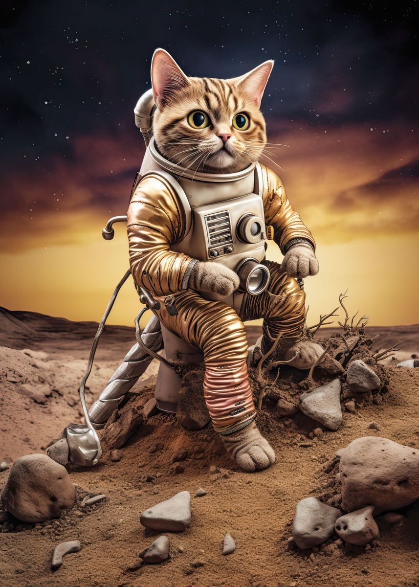 'Astrocats Arid Adventure' Poster, picture, metal print, paint by ...