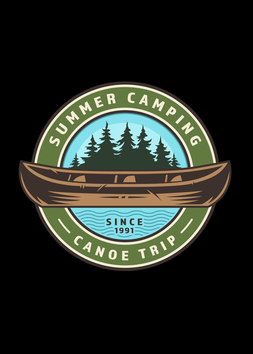 'SUMMER CAMPING CANOE' Poster by Lugu Poerawidjaja | Displate