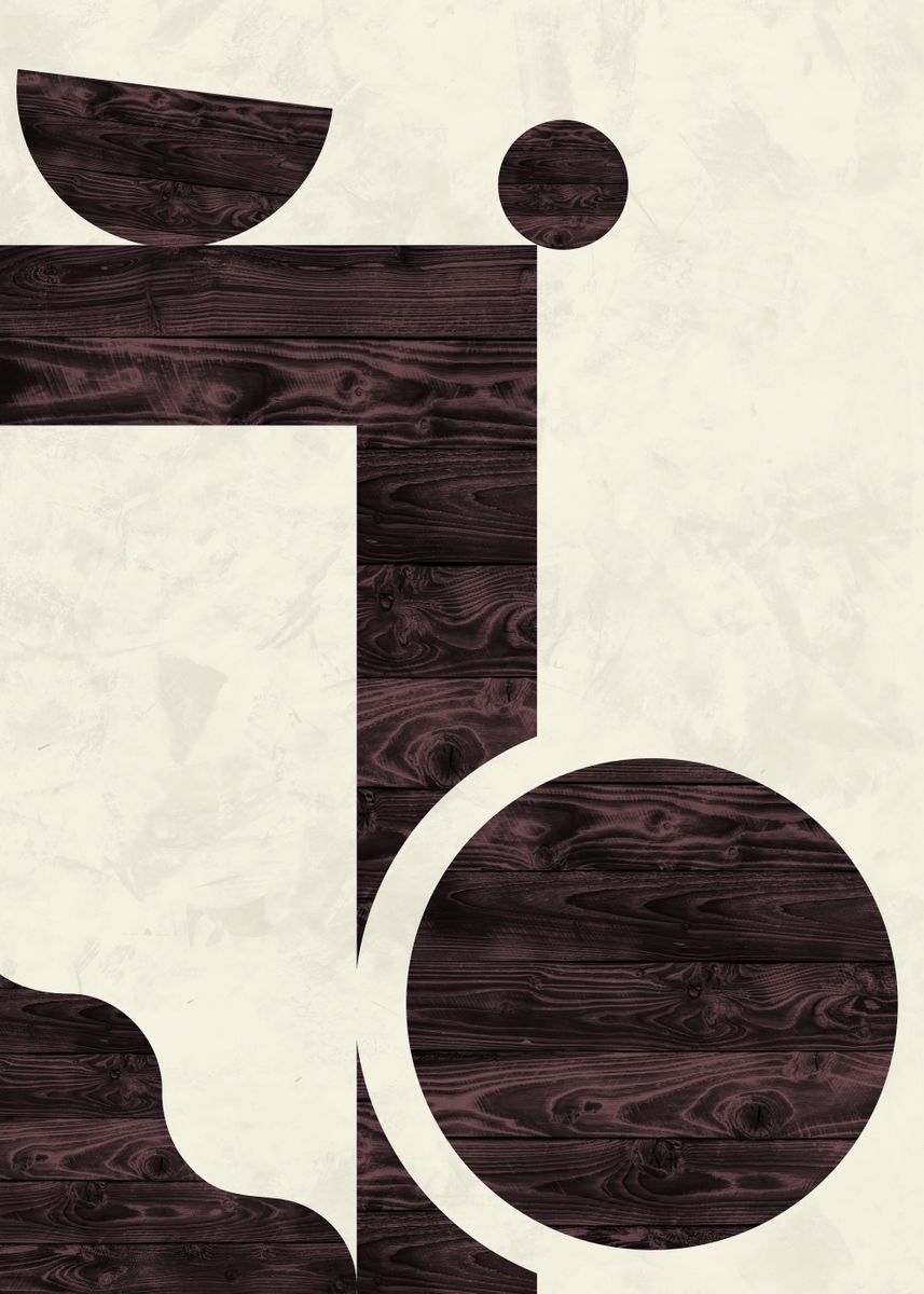 'WOOD GEOMETRIC ABSTRACT' Poster, picture, metal print, paint by ...