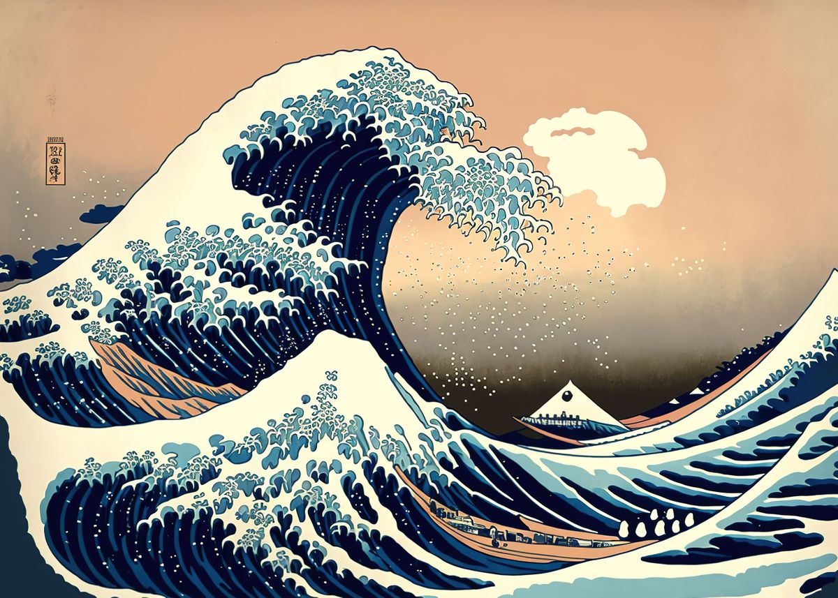 'Japan Kanagawa wave ' Poster by Silhouette Anime Art | Displate