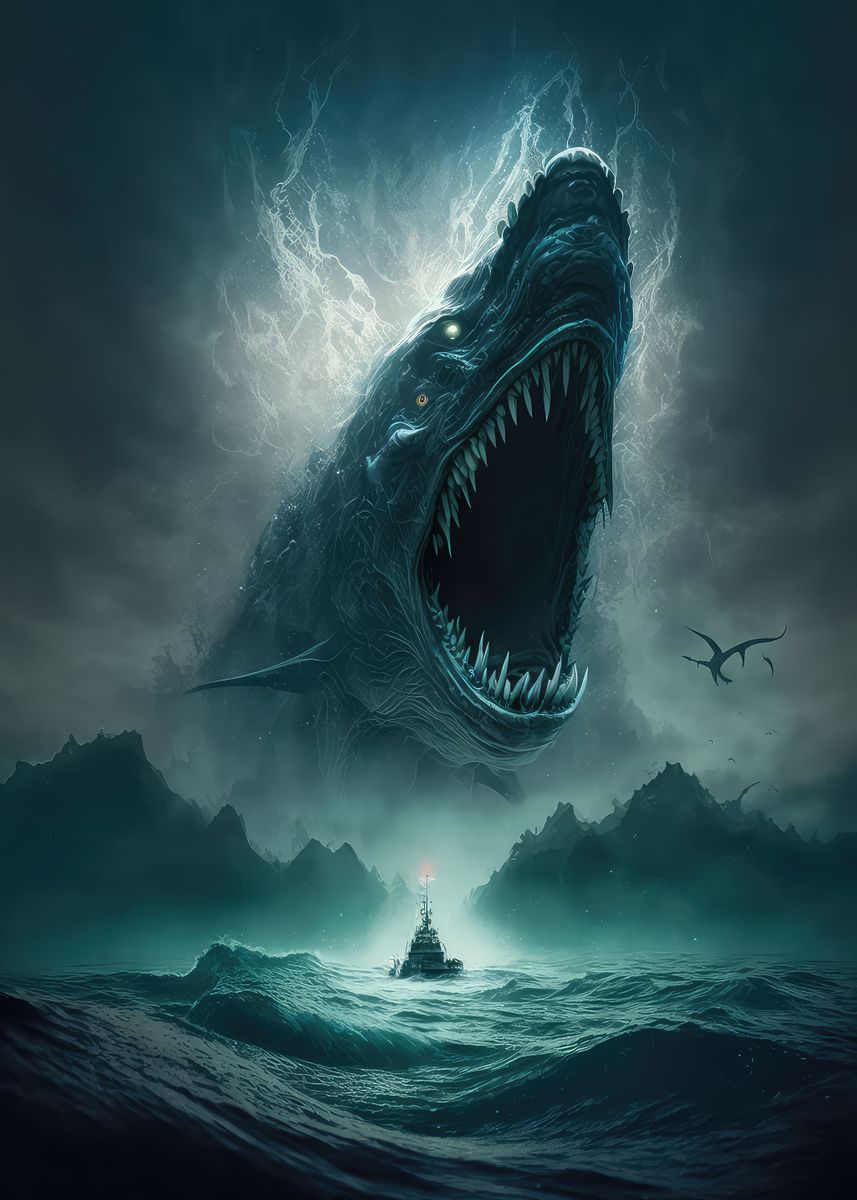 'The Sea Monster' Poster, picture, metal print, paint by Lana Meyers ...