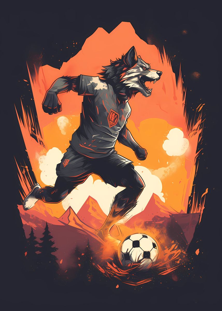 'Mountain Wolf Soccer' Poster by Jamestar | Displate