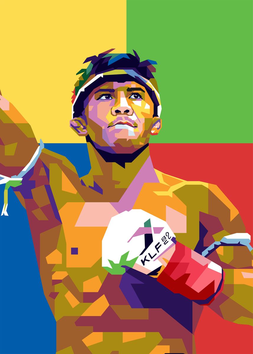 'Buakaw Banchamek ' Poster, picture, metal print, paint by Indra | Displate