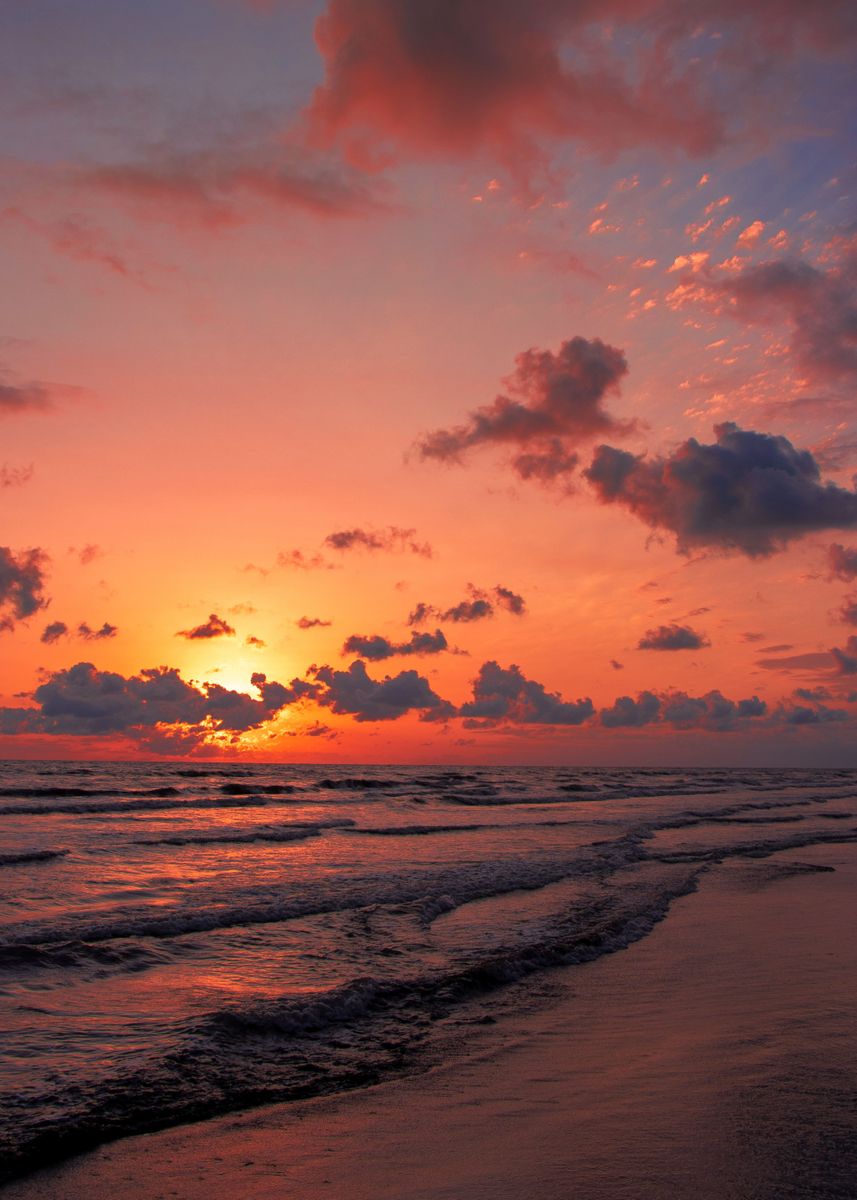 'sunset beach' Poster by Rijis Art | Displate