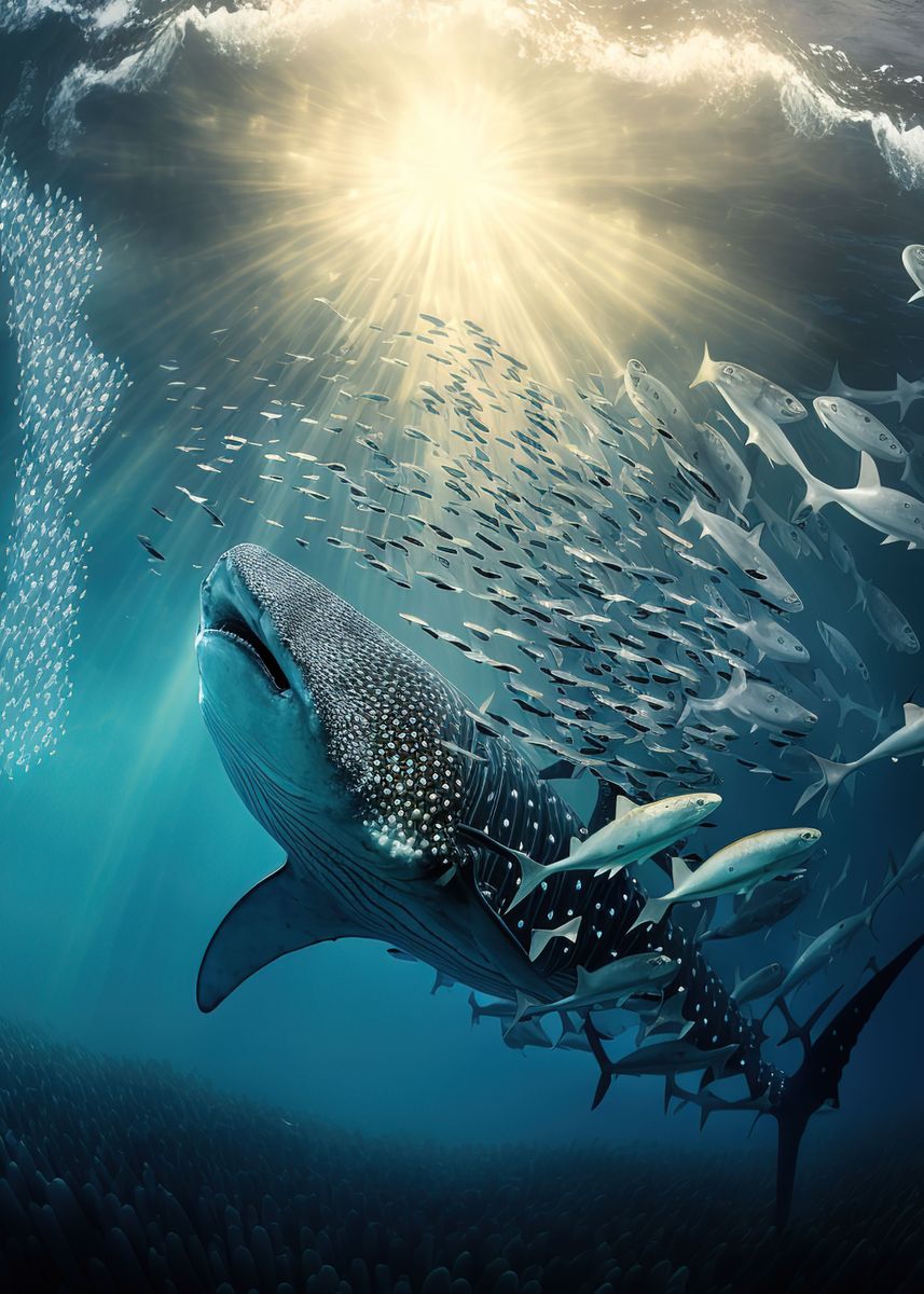 'whale sharks' Poster, picture, metal print, paint by laney tess | Displate