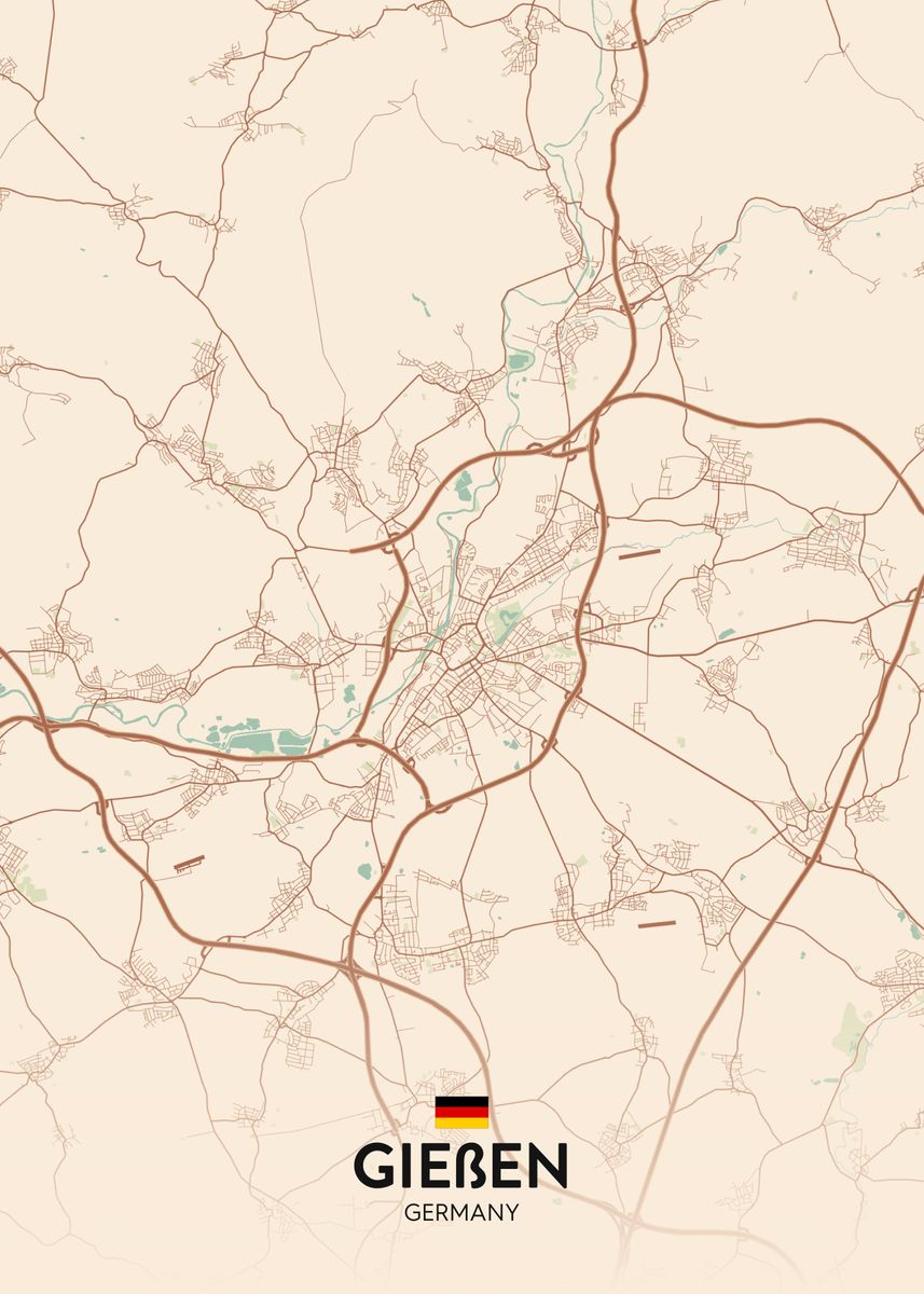 'Giessen DE' Poster, picture, metal print, paint by IMR Designs | Displate