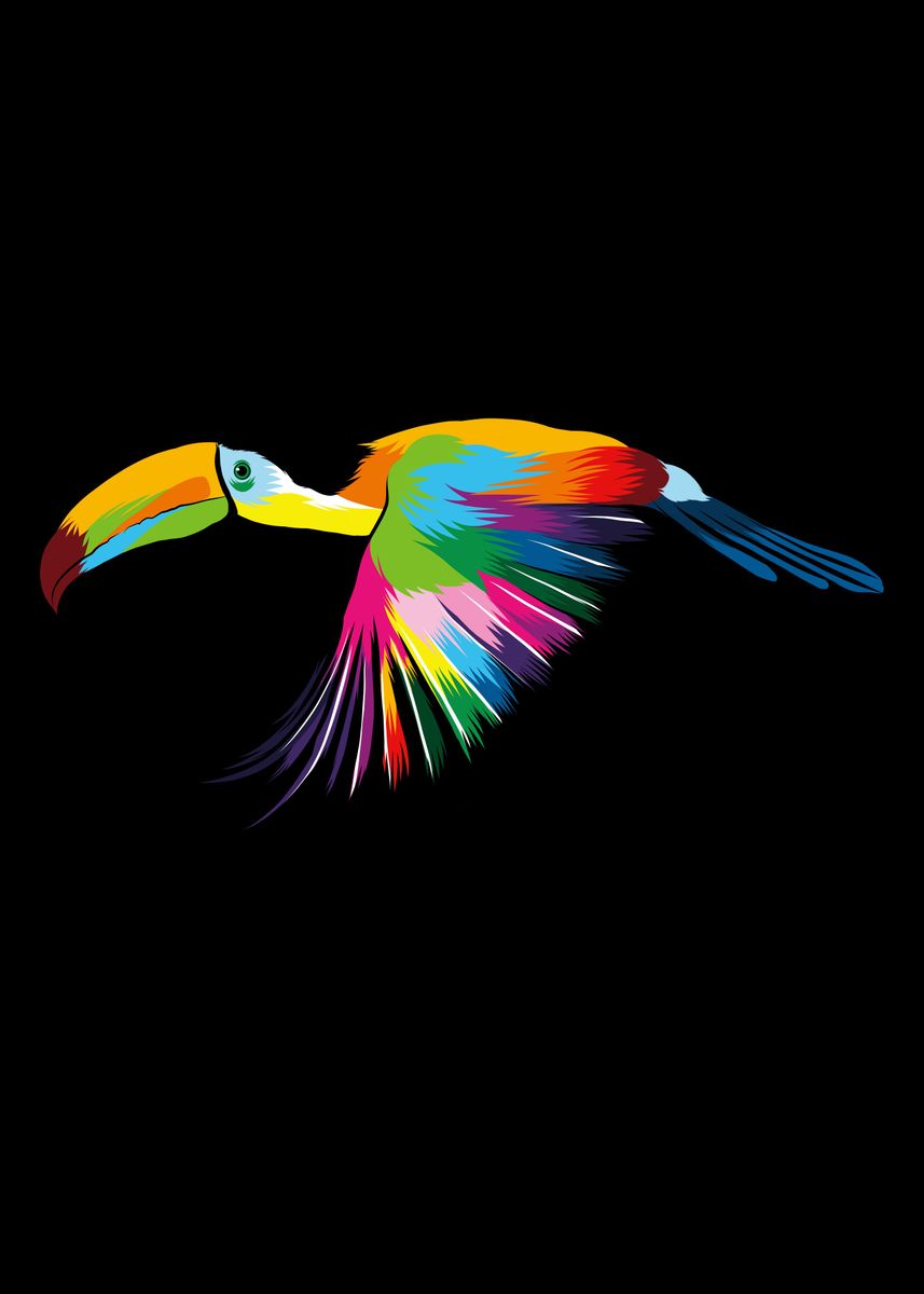 'Abstract flying toucan' Poster, picture, metal print, paint by Le Duc ...