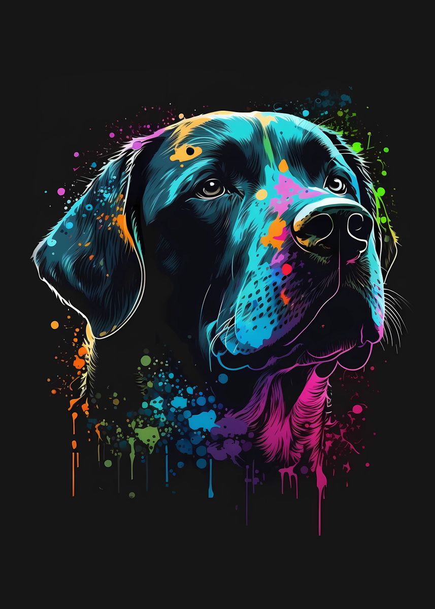 'Labrador Retriever Paint' Poster, picture, metal print, paint by Uber ...
