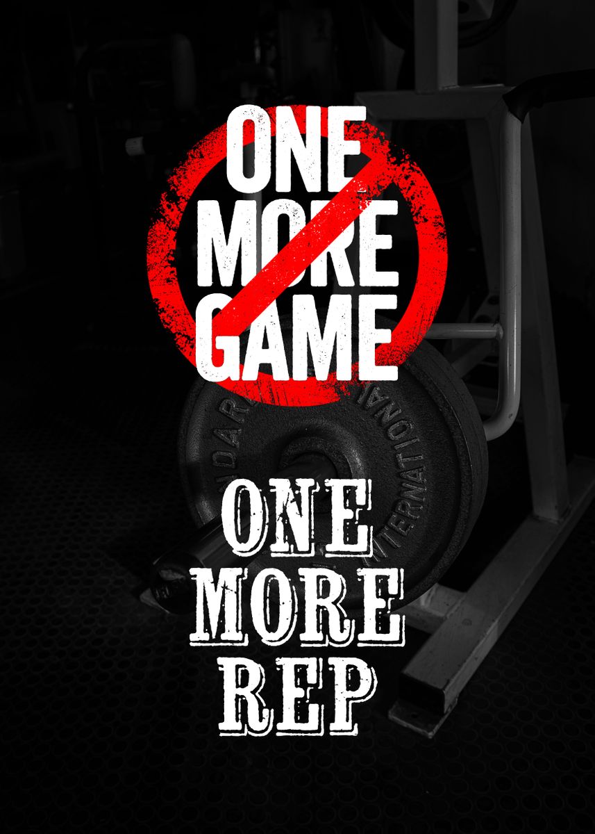 'One more rep' Poster, picture, metal print, paint by Mr Penguin | Displate