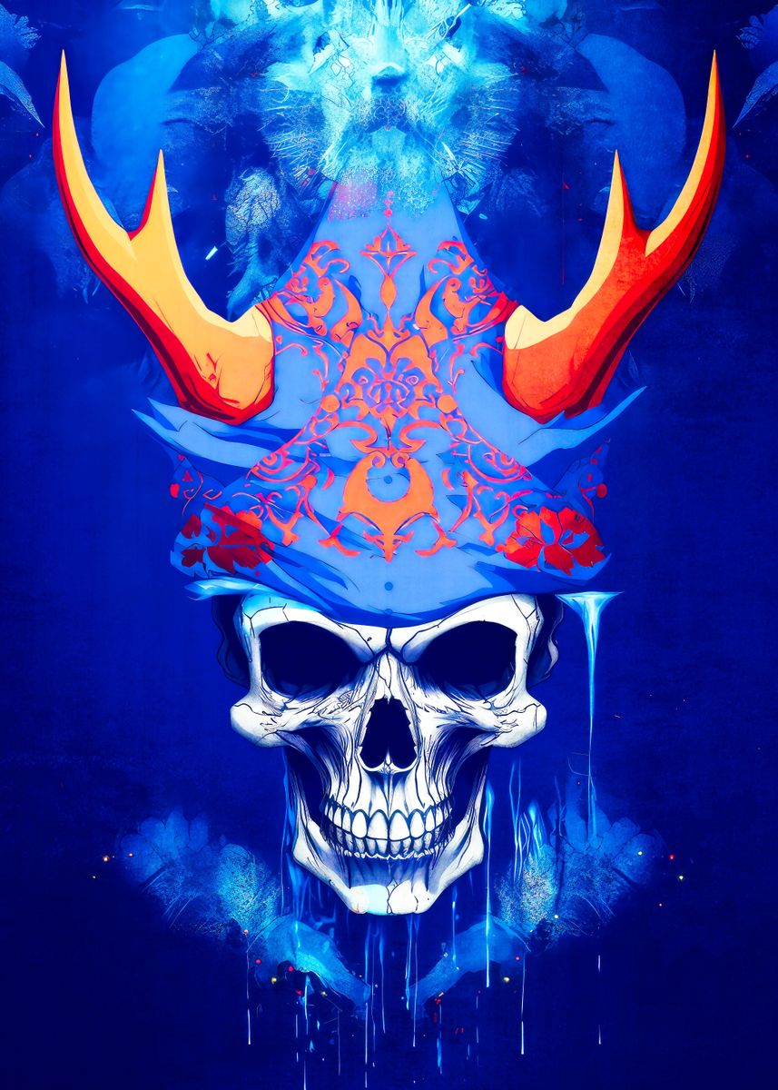 'Psychedelic Sami Skull 1' Poster, picture, metal print, paint by ...
