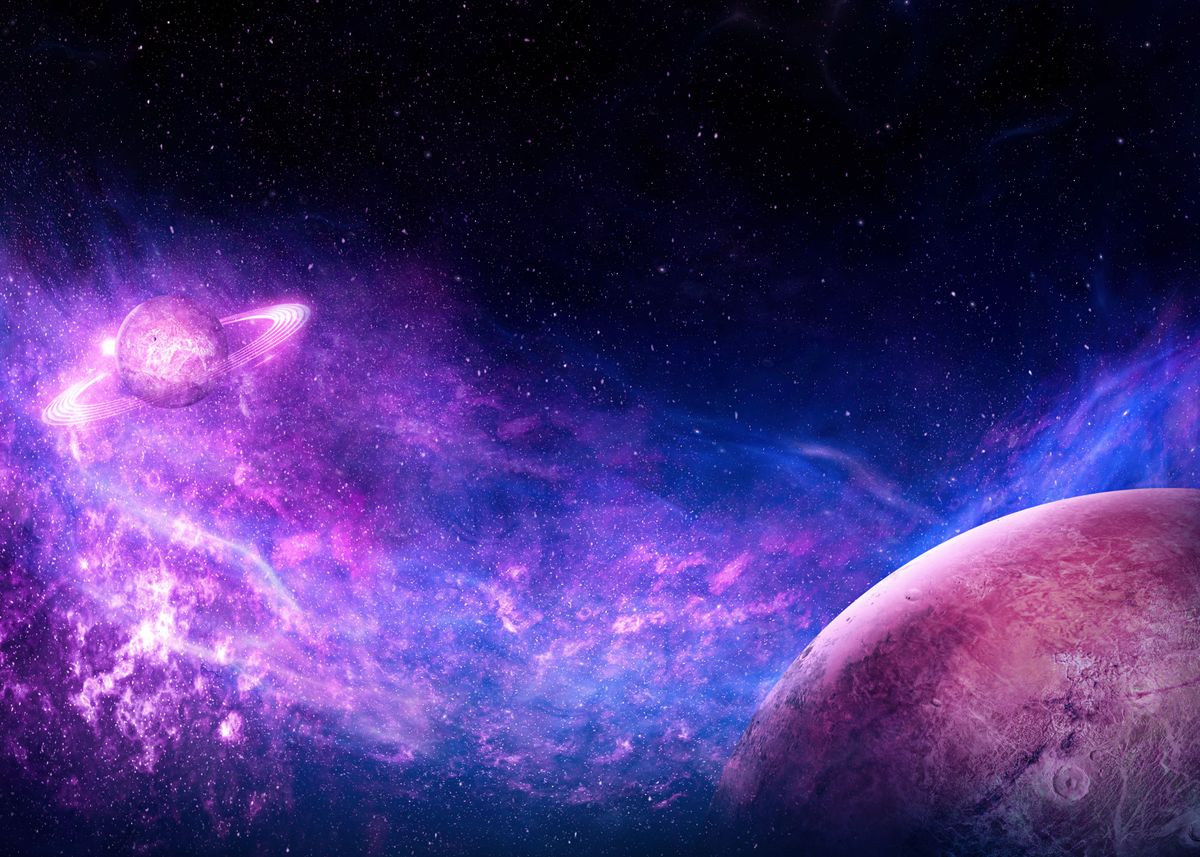 'Vibrant purple Galaxy' Poster by James Coyne | Displate