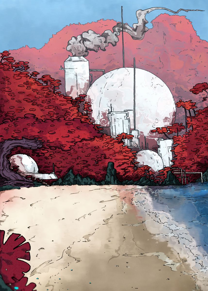 'Pioneer Refinery' Poster, picture, metal print, paint by Loiso | Displate