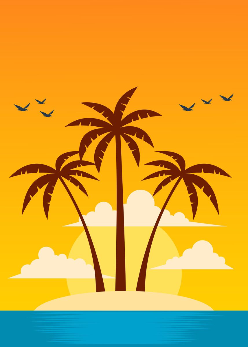 'Summer Beach' Poster, picture, metal print, paint by Sunset Creative ...