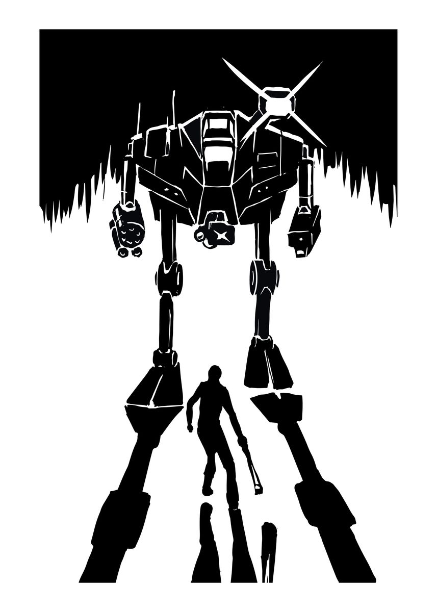 'mecha silhoutte' Poster, picture, metal print, paint by slaway tokthil ...