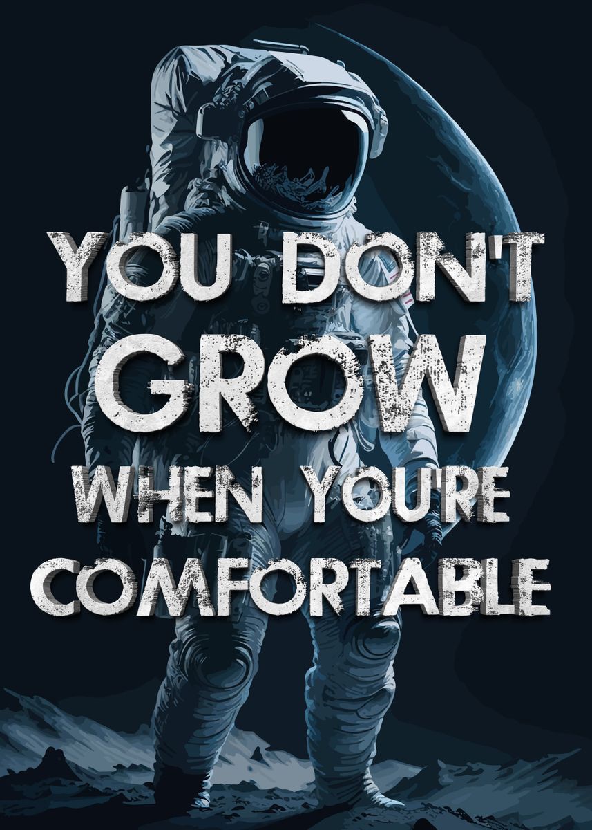 'Inspirational Quote Space' Poster, picture, metal print, paint by ...