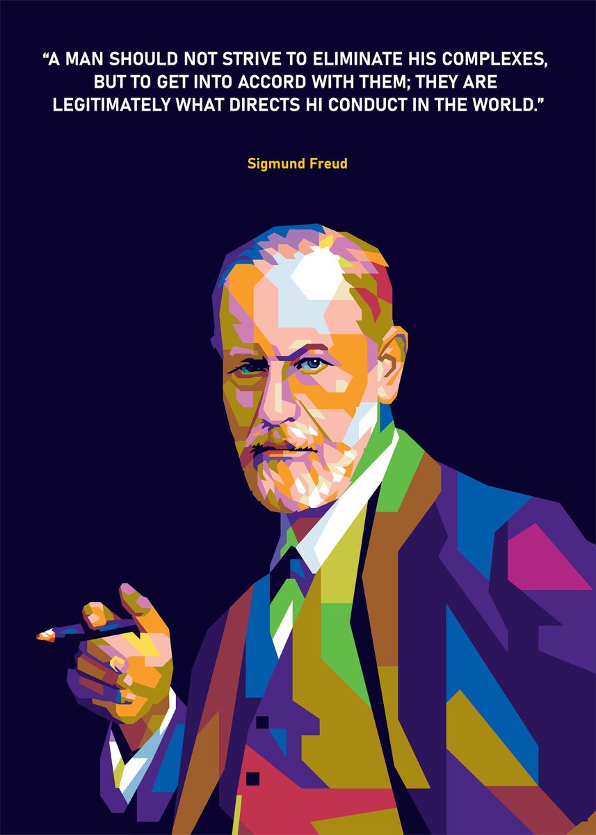 'Sigmund Freud Pop Art' Poster, picture, metal print, paint by Ananda ...