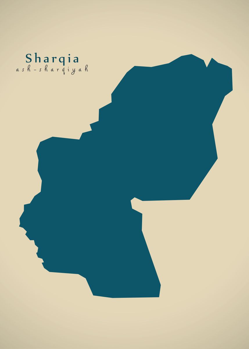'Sharqia governorate map' Poster, picture, metal print, paint by Ingo ...