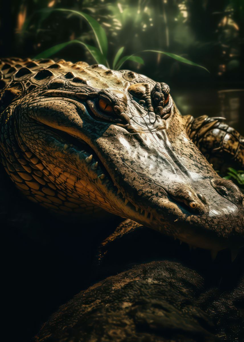 'Powerful crocodile' Poster, picture, metal print, paint by Zooscape ...