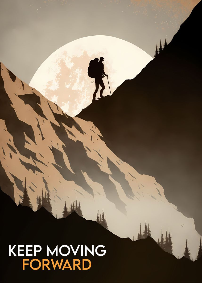 'Mountain Hiker Man' Poster by Halian Histtarn | Displate